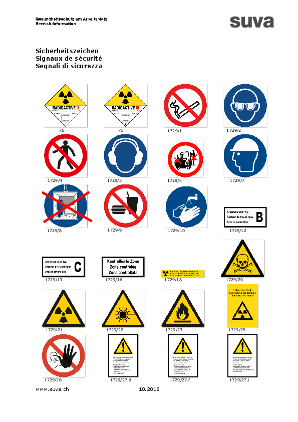 Sicherheitszeichen Und-symbole Und Ihre Bedeutung